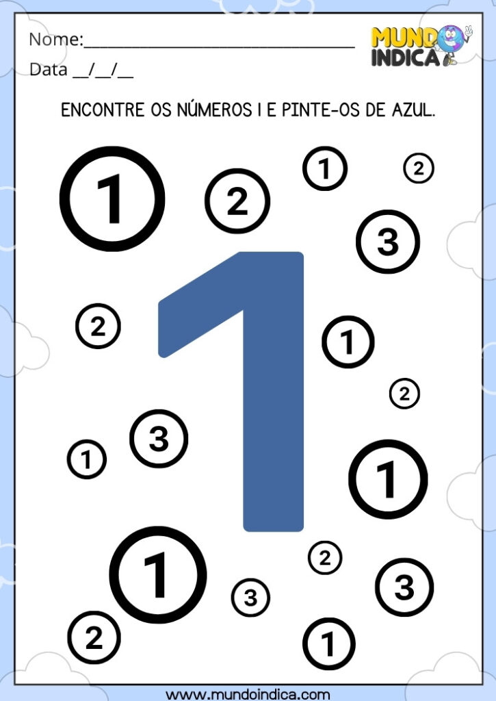 10 Atividades com o Número 1 Prontas para Imprimir