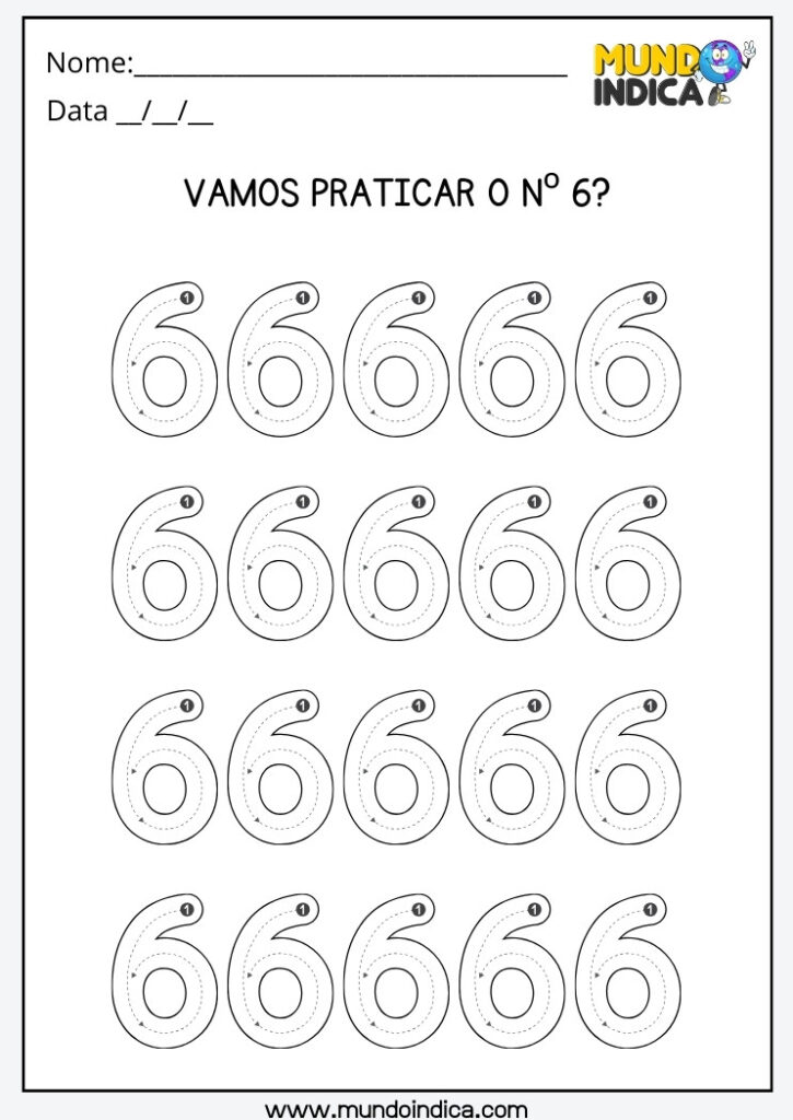 10 Atividades com o Número 6 Prontas para Imprimir