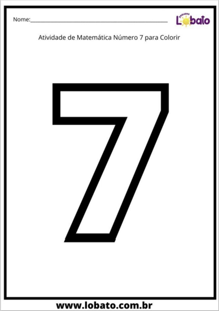 Atividades com o Número 7 prontas para Imprimir em 2024