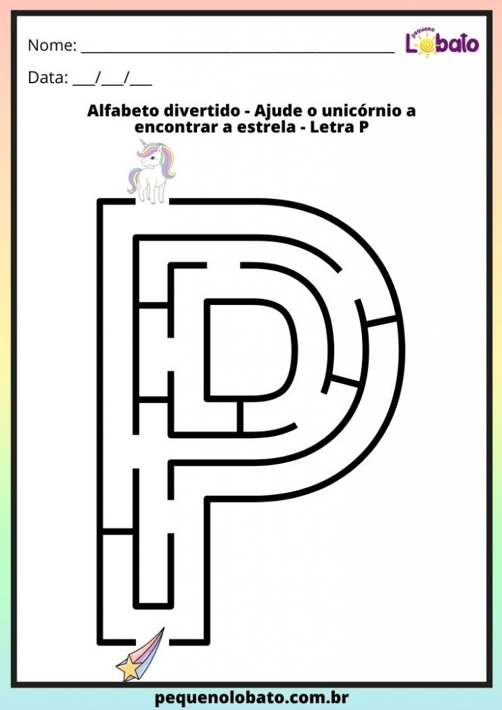 Atividades com a Letra P Maiúsculo prontas para Imprimir