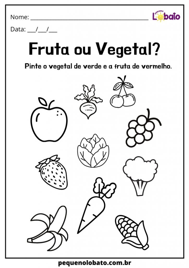 8 Atividades com Frutas e Vegetais para Educação Infantil