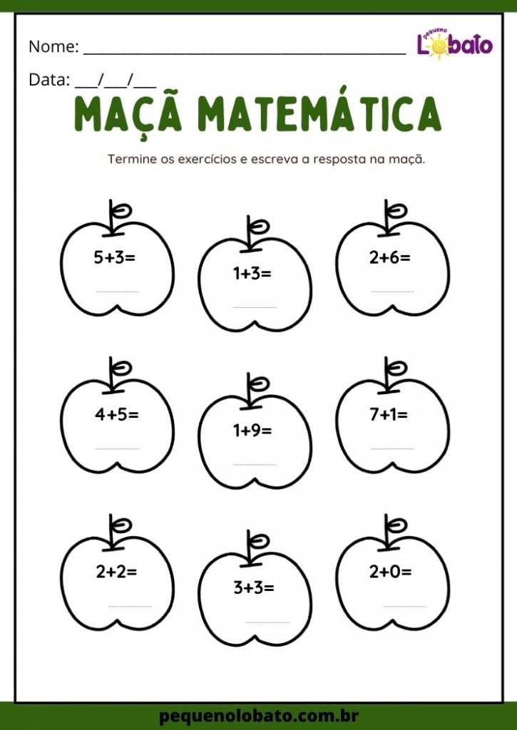 22 Atividades de Adição para Educação Infantil para imprimir