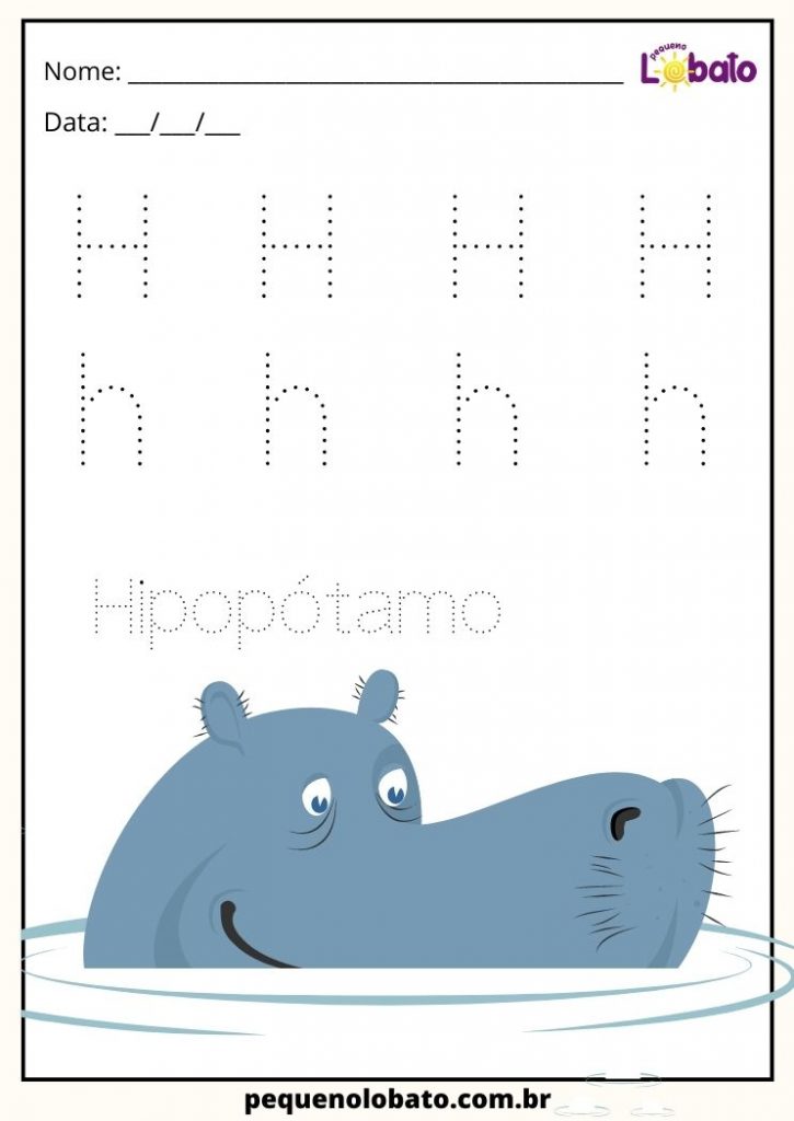 Atividades com a Letra H de forma Maiúscula e Minúscula