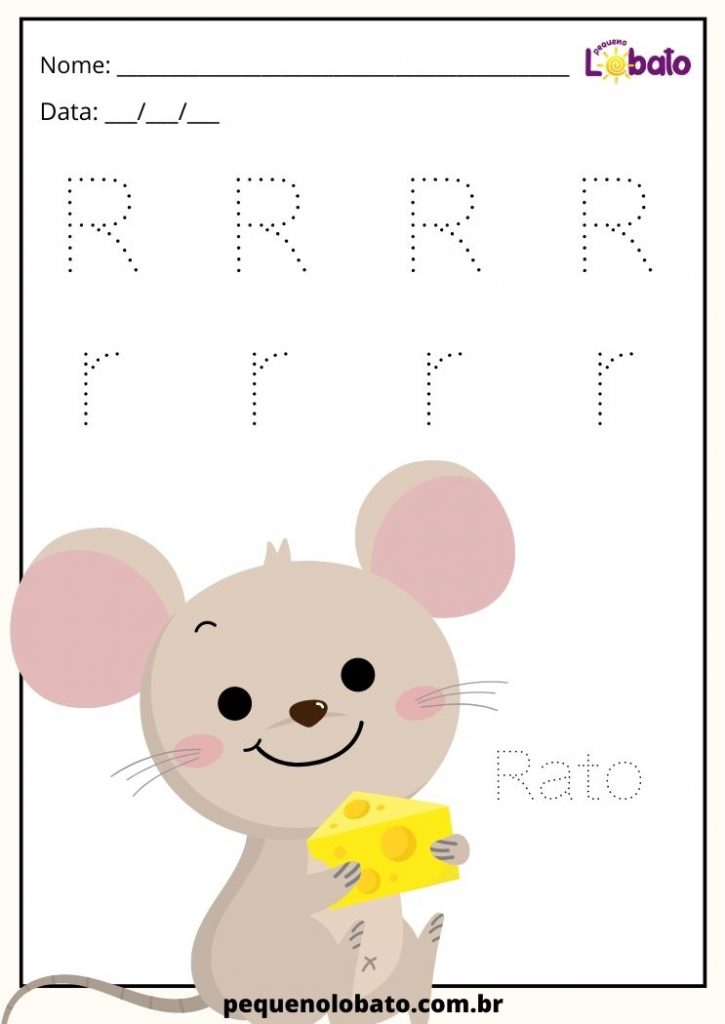 Atividades com a Letra R de forma Maiúscula e Minúscula