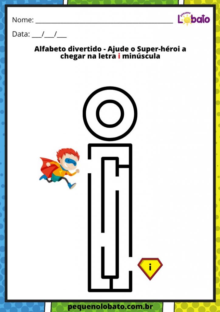 Atividades com a Letra I de forma Maiúscula e Minúscula