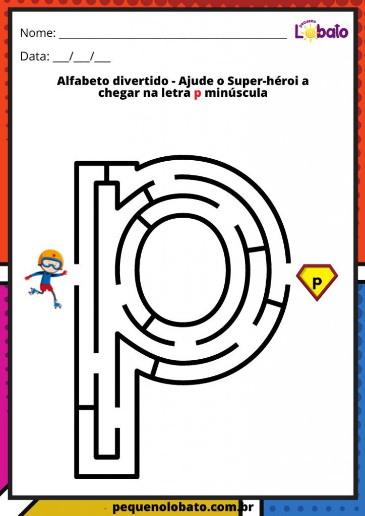 Atividades com a Letra P de forma Maiúscula e Minúscula