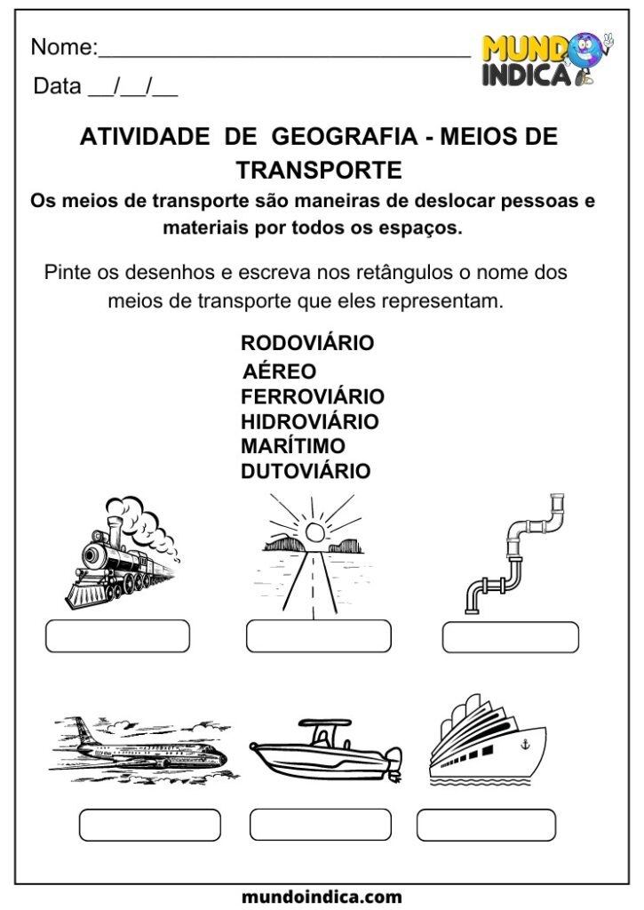 20 Atividades de Geografia