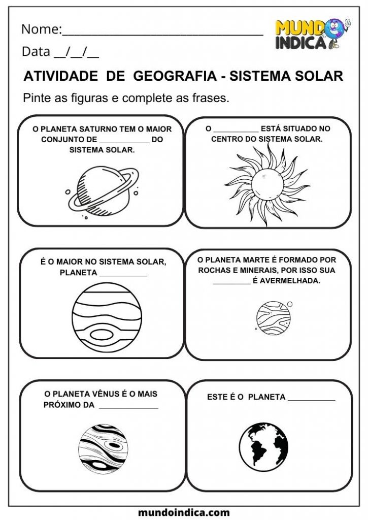 20 Atividades de Geografia