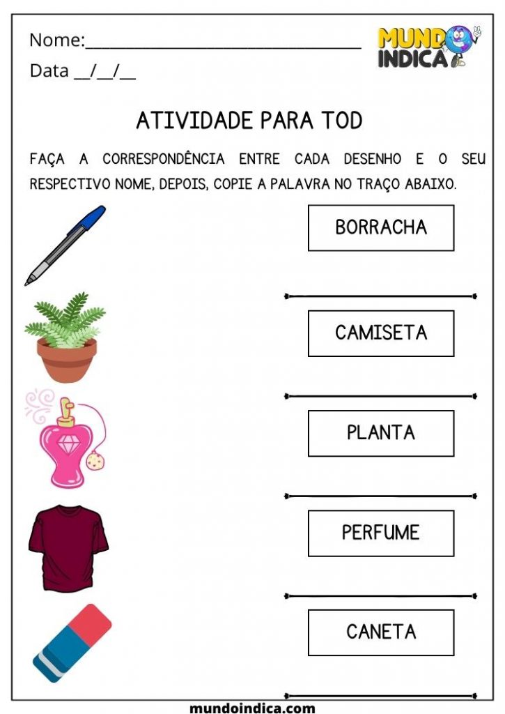 20 Atividades Para Alunos Com TOD Para Imprimir