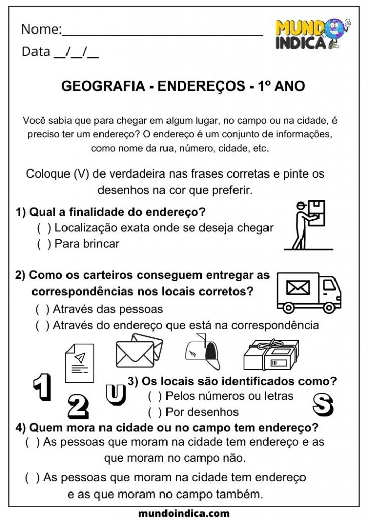 20 Atividades de Geografia para 1 ano Ensino Fundamental
