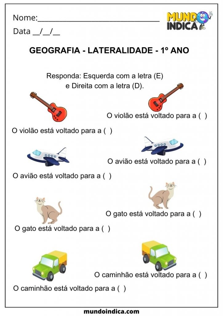 20 Atividades de Geografia para 1 ano Ensino Fundamental