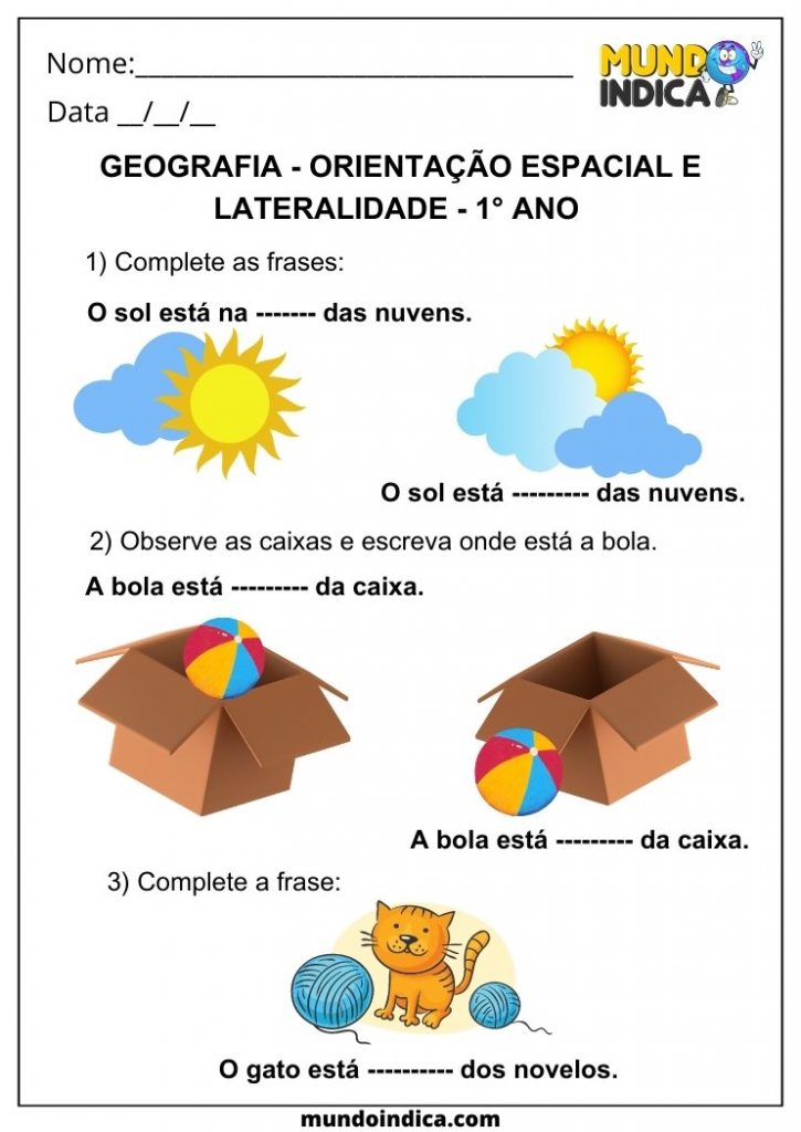 20 Atividades de Geografia para 1 ano Ensino Fundamental