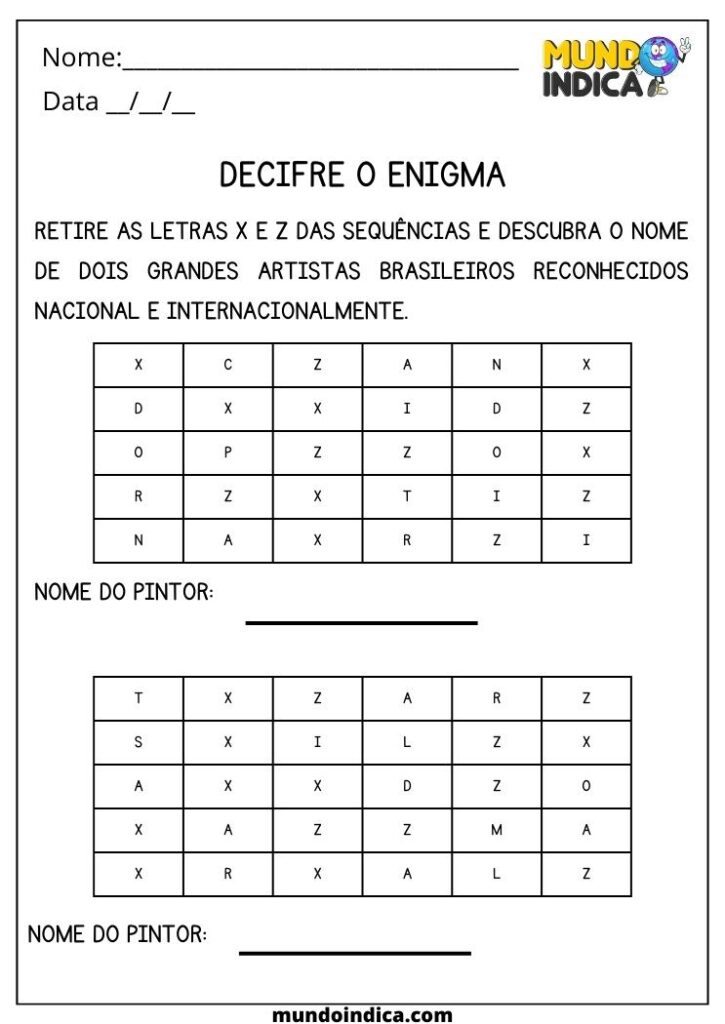 20 Atividades de Artes 5 Ano Fundamental para Imprimir