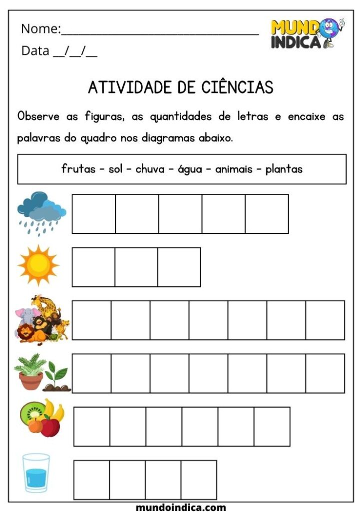 20 Atividades de Ciências para Imprimir