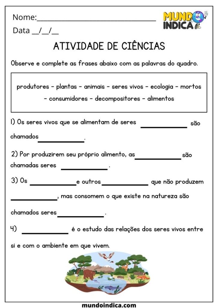 20 Atividades de Ciências 4 Ano Fundamental