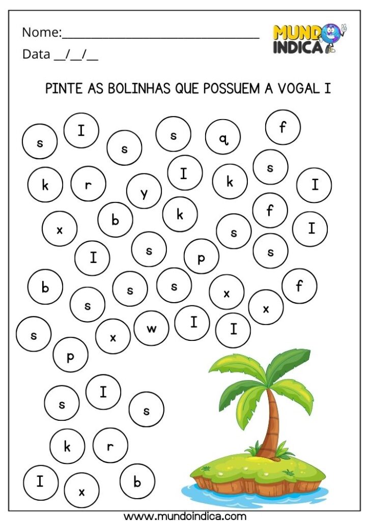 15 Atividades Vogal I para Imprimir