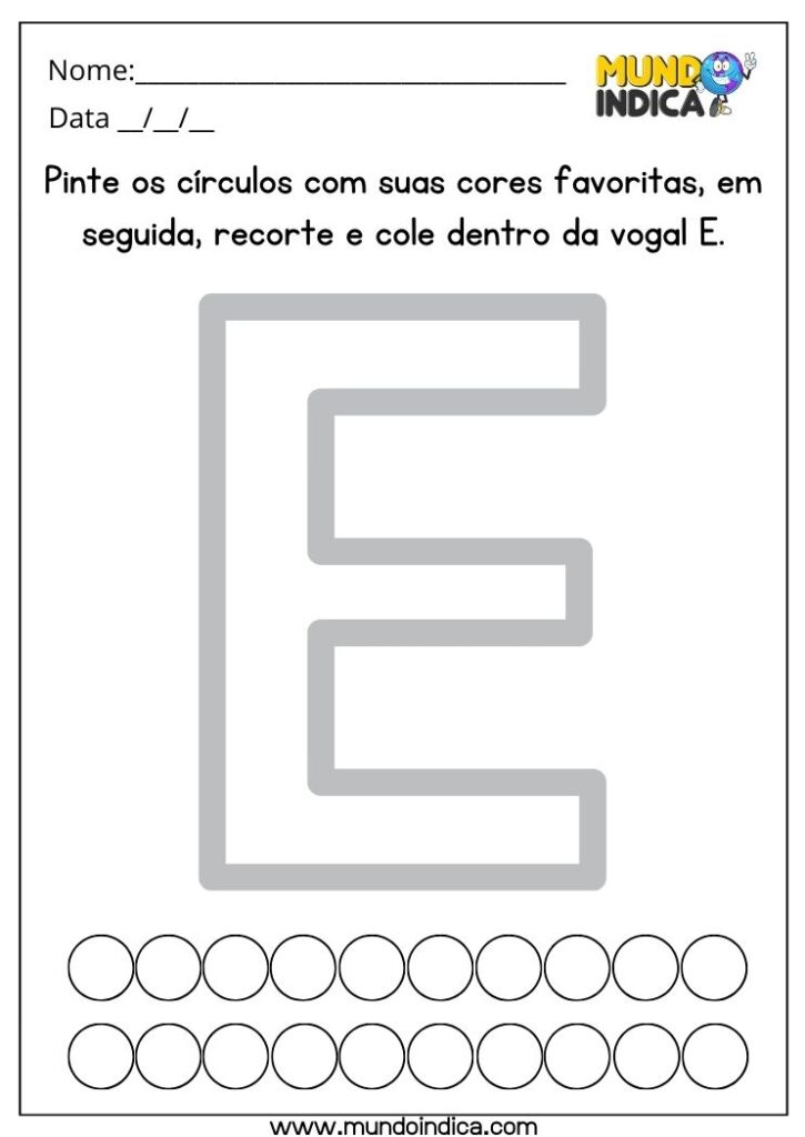 15 Atividades Vogal E para Imprimir