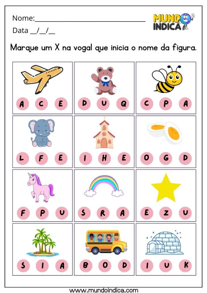 15 Atividades das Vogais para Imprimir