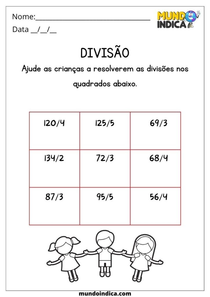 15 Atividades de Divisão para Imprimir