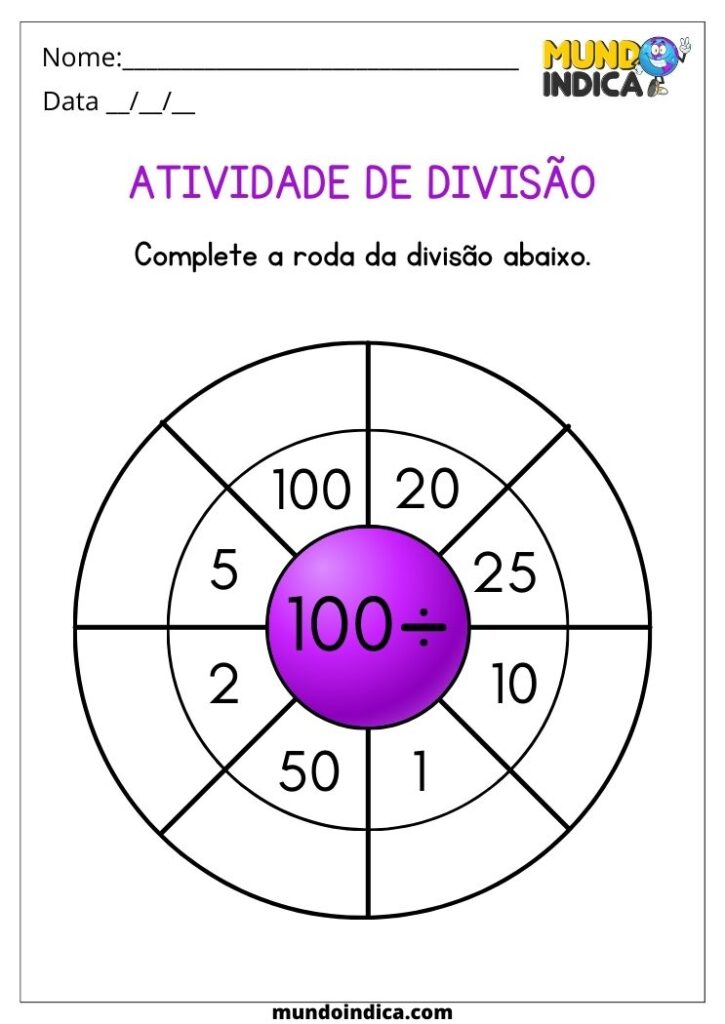 15 Atividades de Divisão para Imprimir