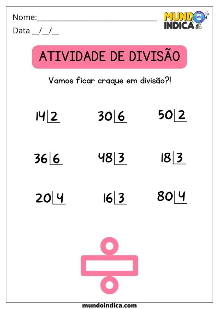 15 Atividades de Divisão para Imprimir