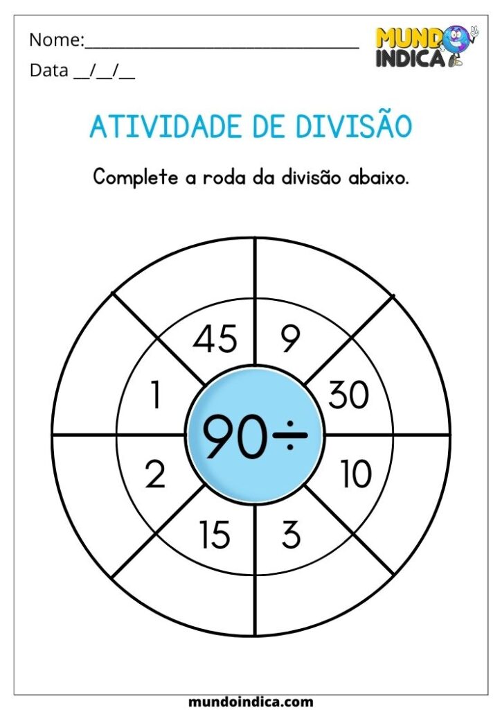 15 Atividades de Divisão para Imprimir