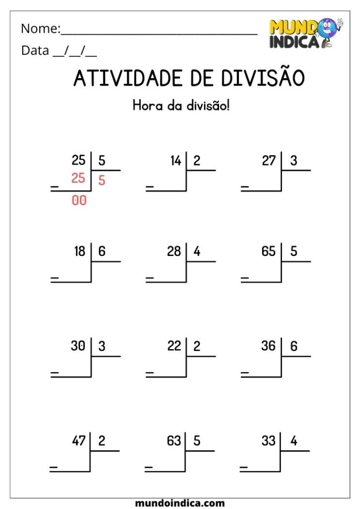 15 Atividades de Divisão para Imprimir
