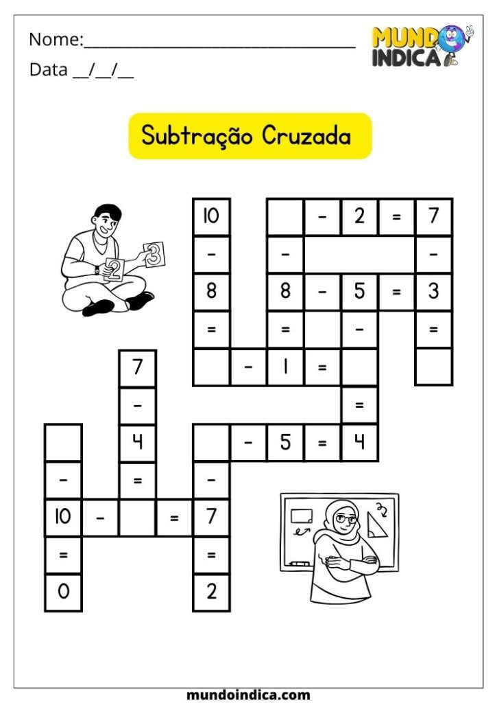 15 Atividades de Subtração para Imprimir