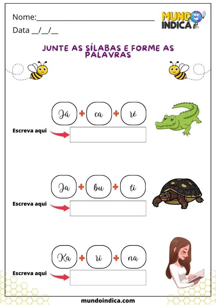 15 Atividades com Sílabas Simples e Complexas para Imprimir