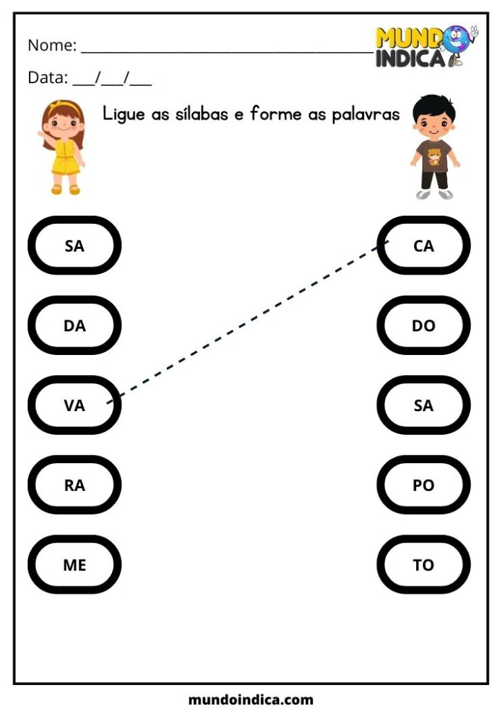 15 Atividades com Sílabas Simples e Complexas para Imprimir