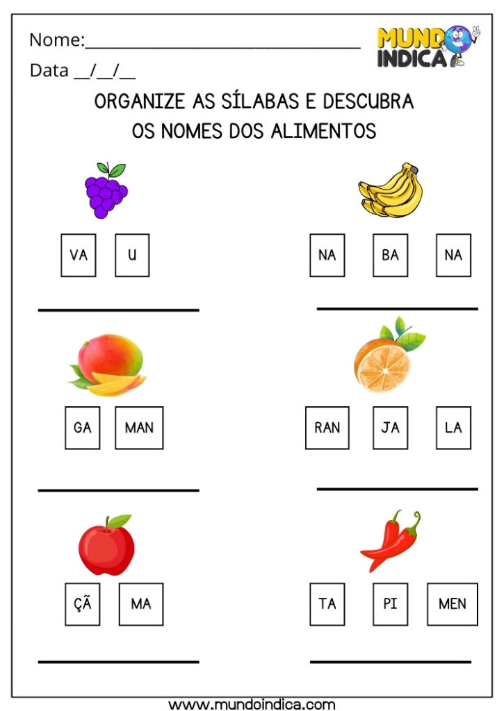 15 Atividades de Alimentação Saudável para Autismo para Imprimir