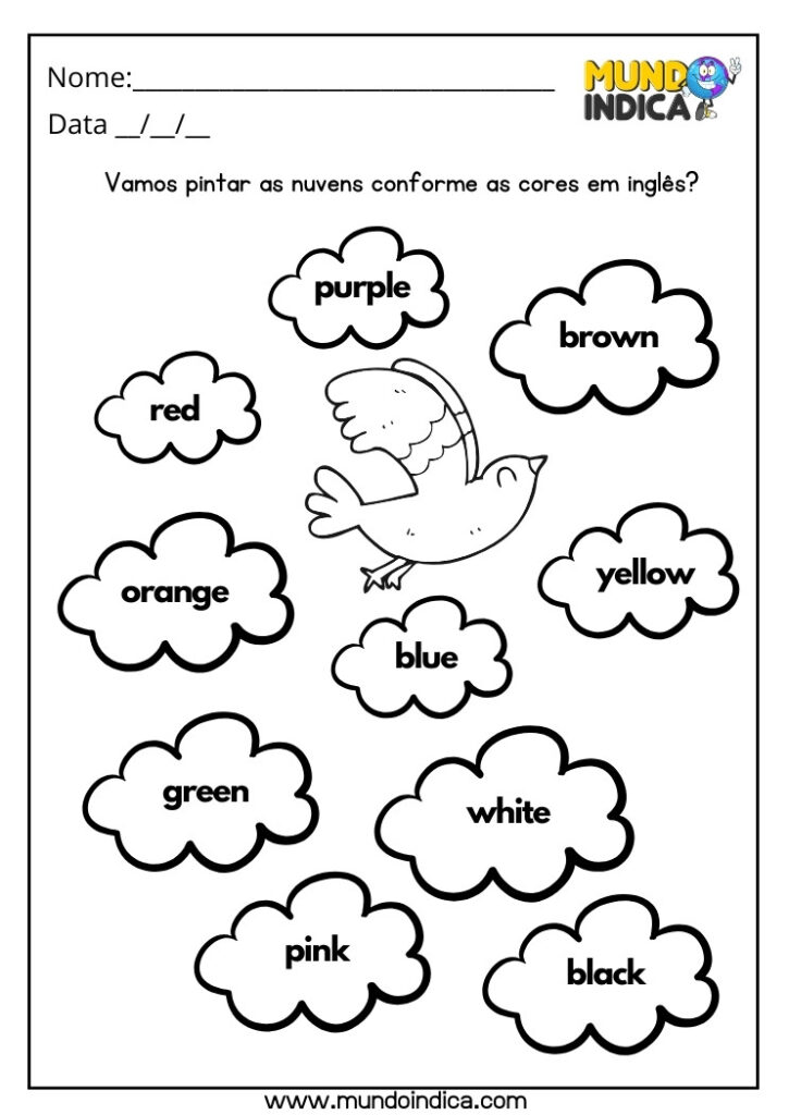 15 Atividades de Inglês para Autistas para Imprimir