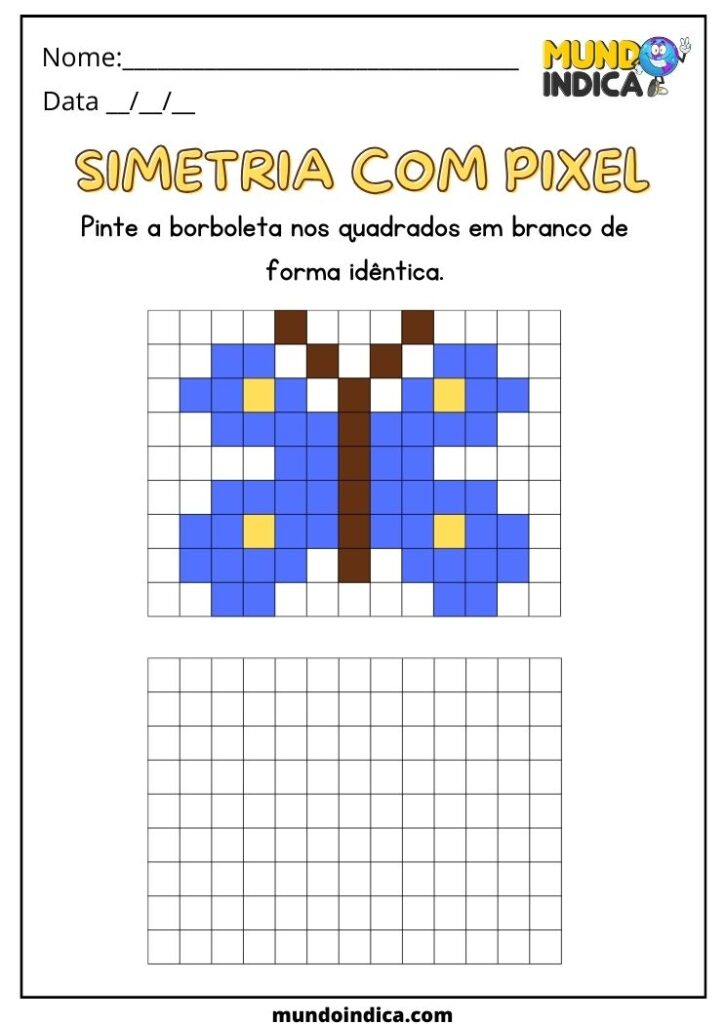 15 Atividades de Simetria para Alunos com Dislexia para Imprimir