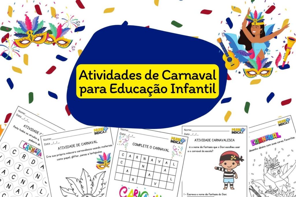 15 Atividades de Carnaval para Educação Infantil para Imprimir