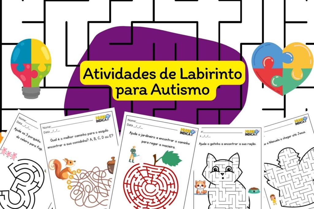 15 Atividades de Labirinto para Autismo para Imprimir