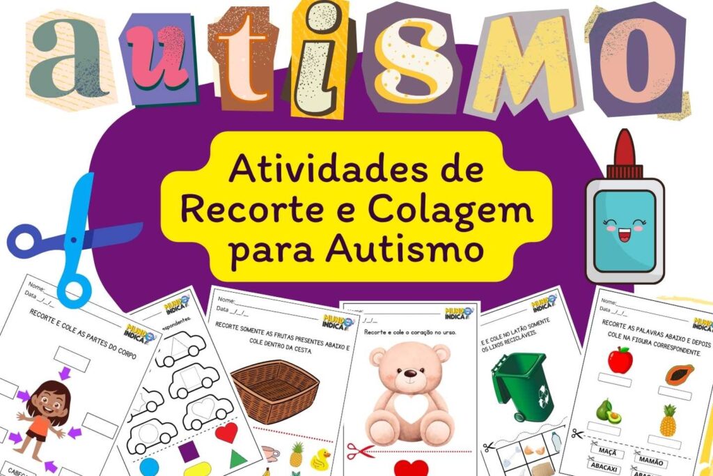 15 Atividades de Recorte e Colagem para Autismo para Imprimir