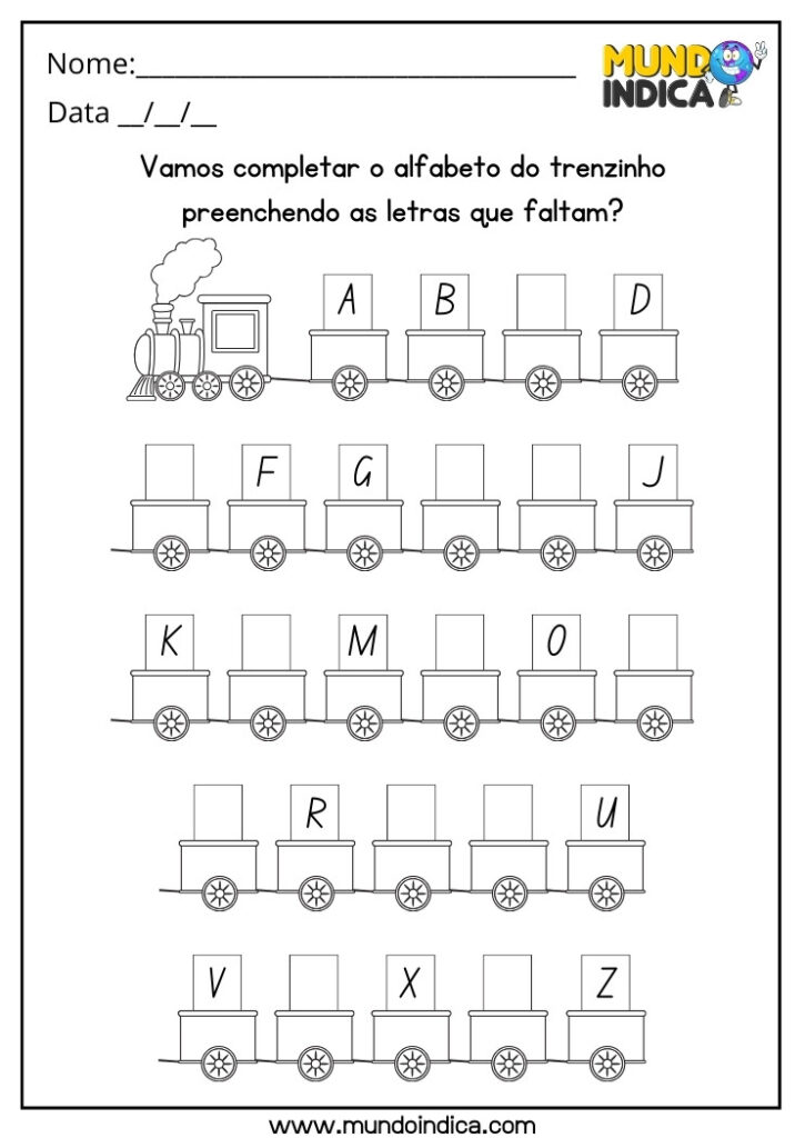 15 Atividades com Alfabeto para Autismo para Imprimir