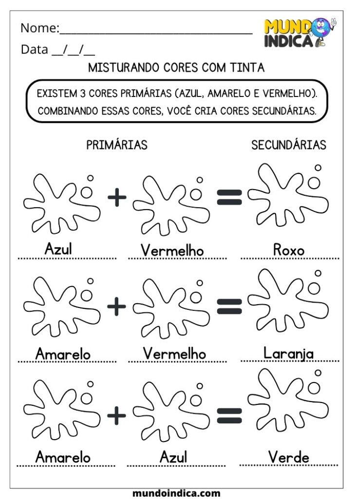 10 Atividades com Cores Secundárias para Educação Infantil