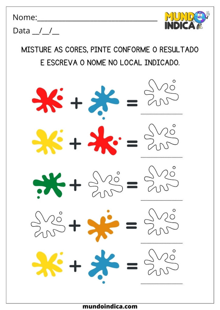 10 Atividades com Cores Secundárias para Educação Infantil