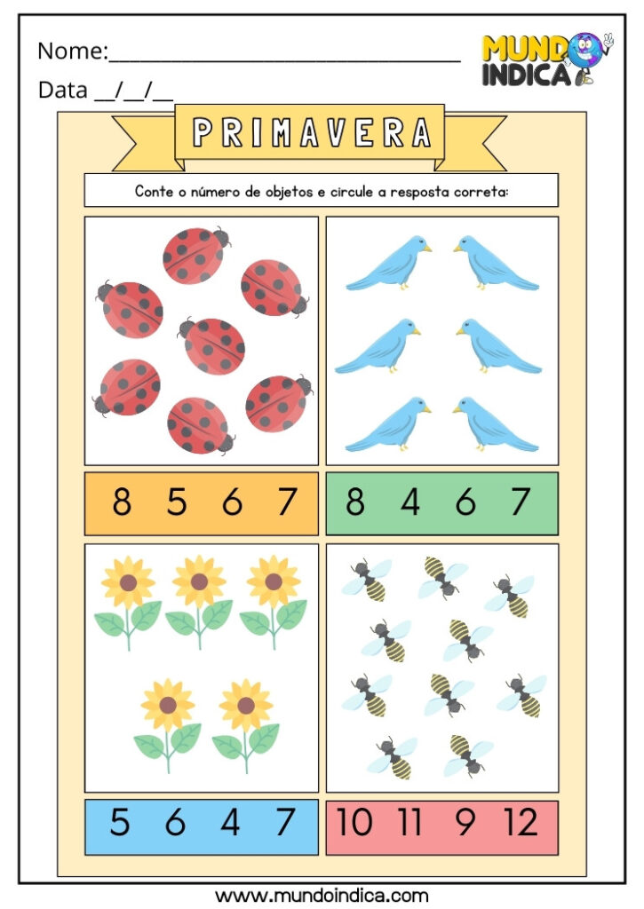 15 Atividades de Primavera para Educação Infantil para Imprimir