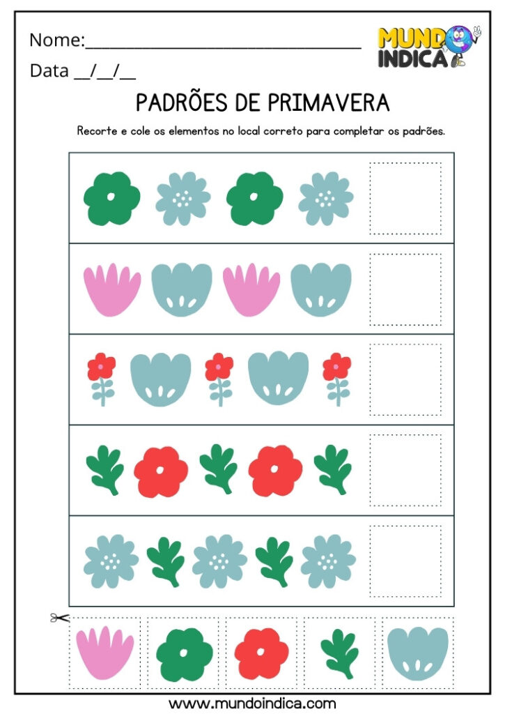 15 Atividades de Primavera para Educação Infantil para Imprimir