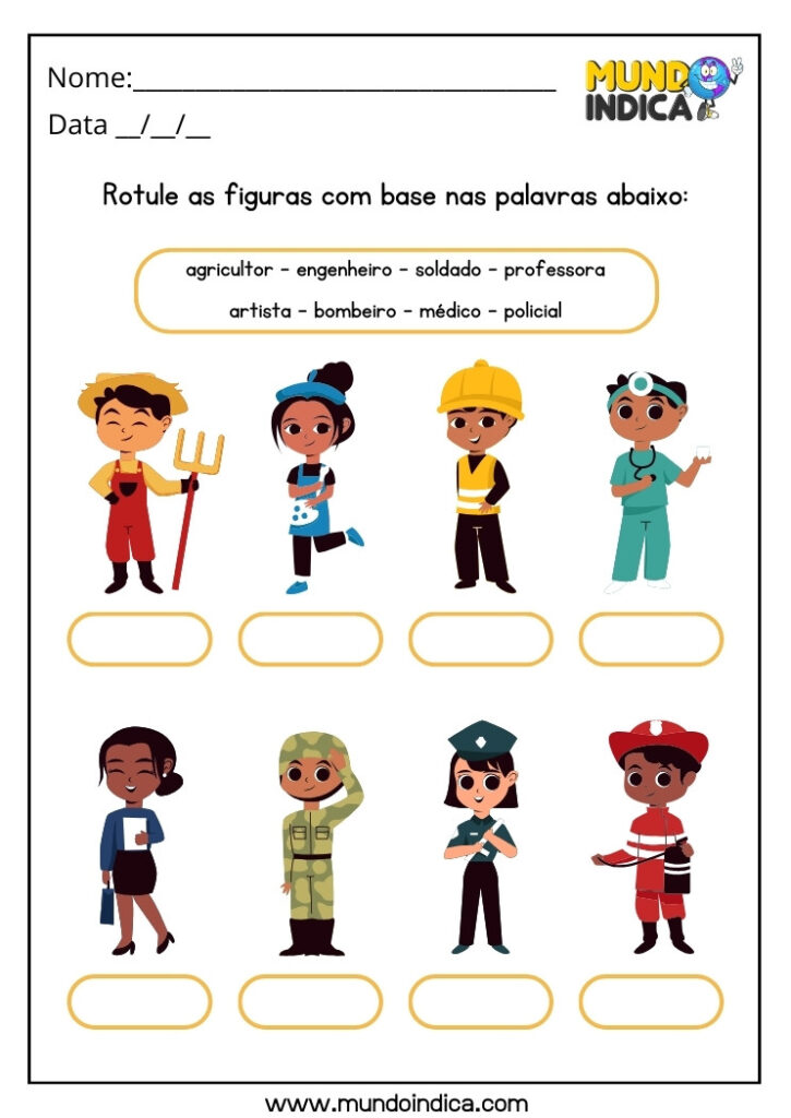 15 Atividades de Profissões para Autistas para Imprimir