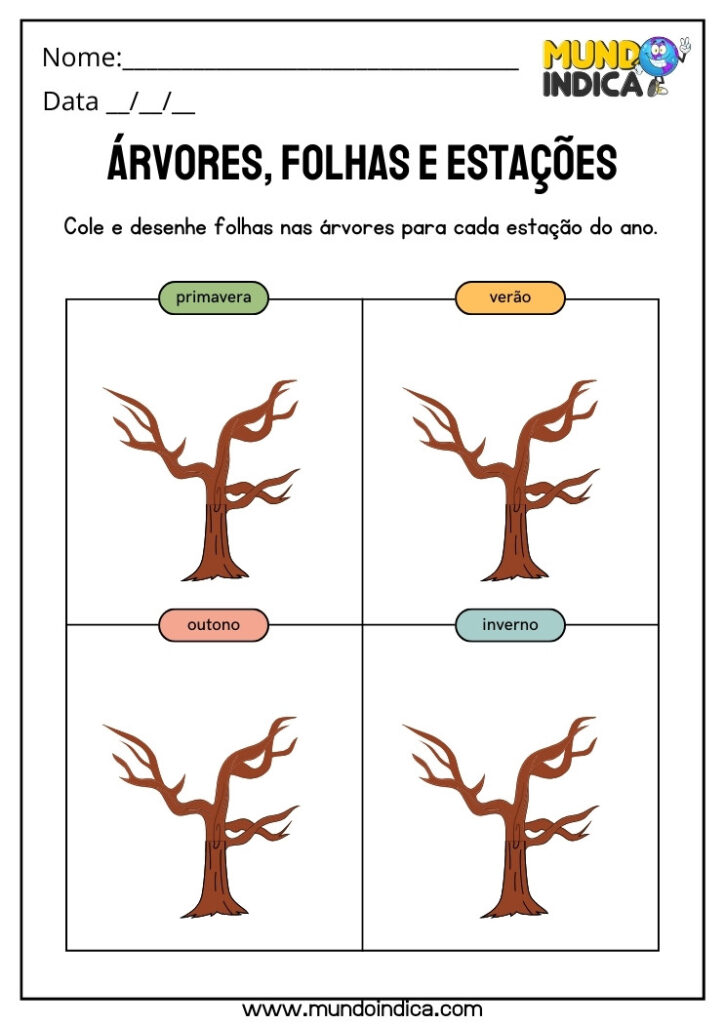 15 Atividades sobre Estações do Ano para Imprimir