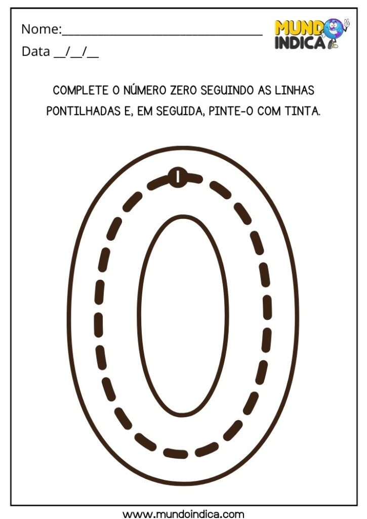 10 Atividades com o Número 0 Prontas para Imprimir