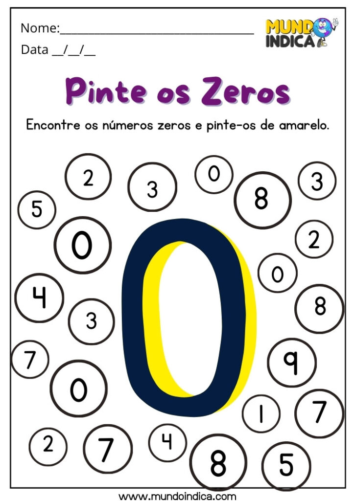 10 Atividades com o Número 0 Prontas para Imprimir