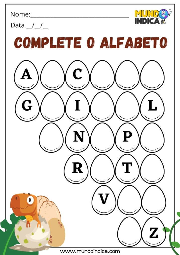 10 Atividades com Letras Faltosas para Imprimir