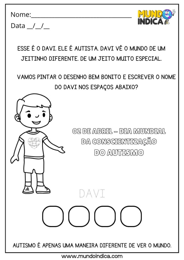 10 Atividades para o Dia Mundial de Conscientização do Autismo