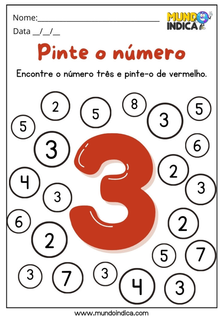 10 Atividades com o Número 3 Prontas para Imprimir