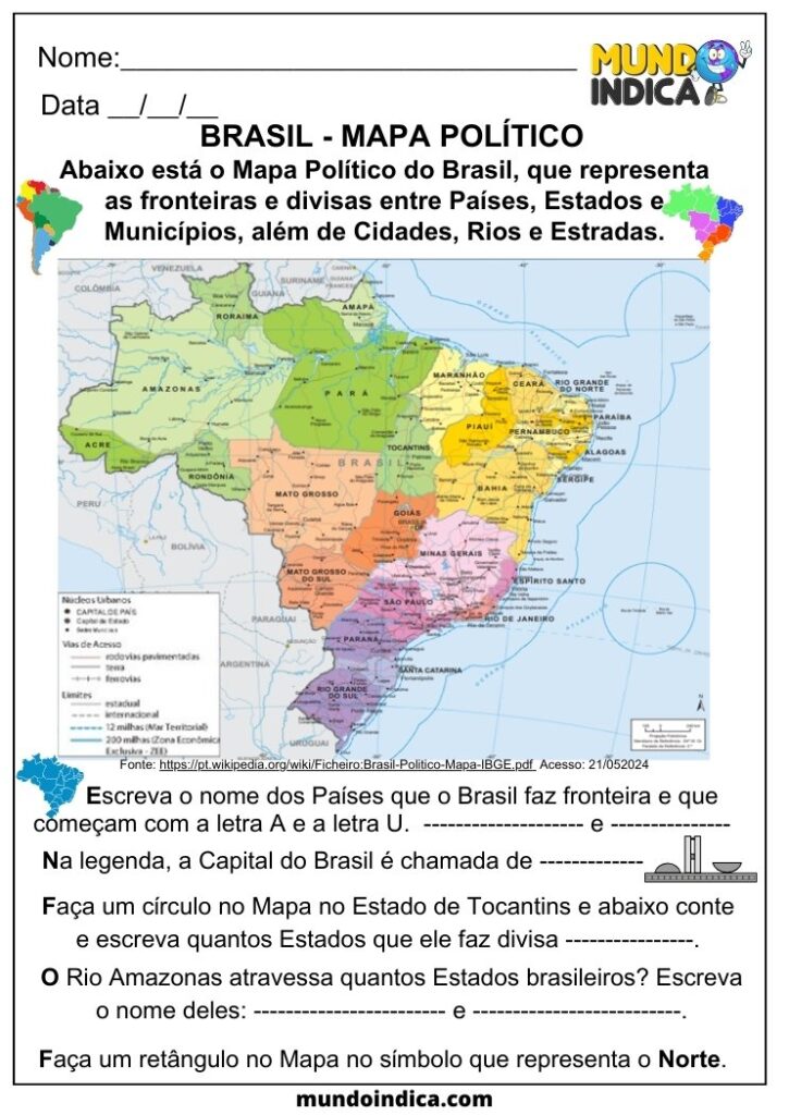 20 Atividades de Geografia para o 4 ano do Ensino Fundamental