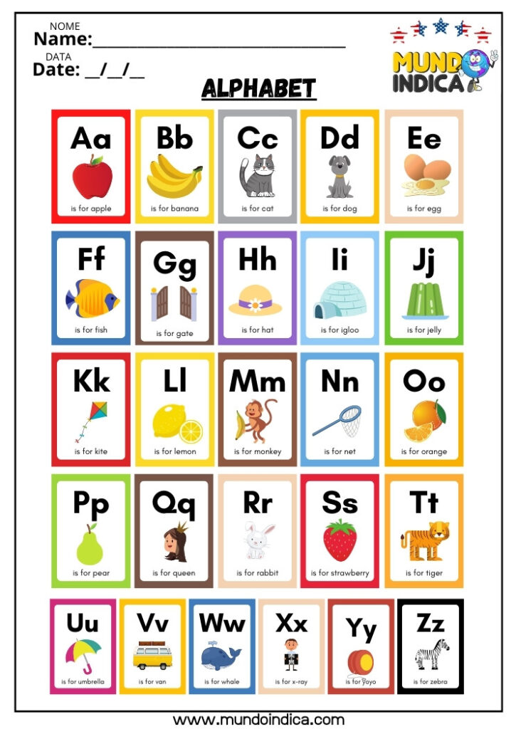 10 Atividades de Inglês com Alfabeto